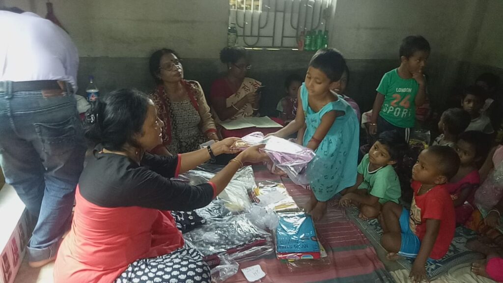 New cloths distribution for Durga Puja - Sheela Foundation